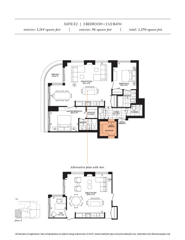 The Davies - Suite E2 Floor Plan, Toronto ON | Livabl
