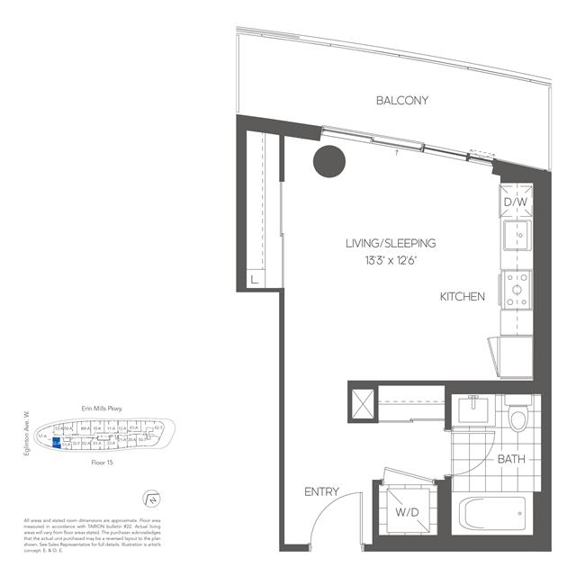 Arc Condominiums - The Twilight Floor Plan, Mississauga ON | Livabl