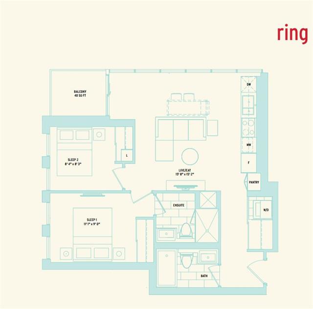 Sonic - Ring Floor Plan, Toronto ON | Livabl