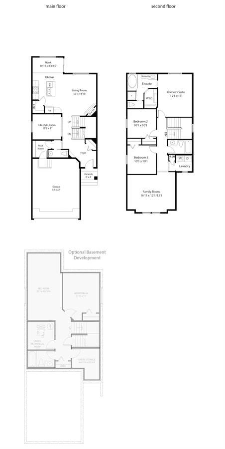 Orion II floor plan at Nolan Hill in Calgary, AB