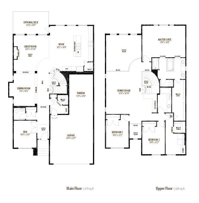 Morrison Homes Mahogany - Vermont Floor Plan, Calgary AB | Livabl
