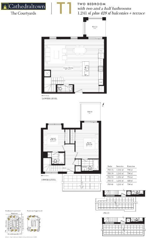 T1 floor plan at The Courtyards at Cathedraltown in Markham, ON
