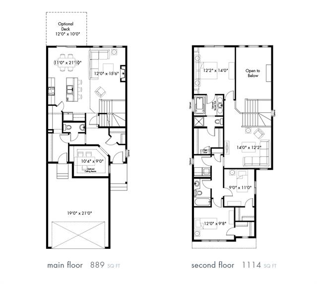 Hemsworth floor plan at Nolan Hill in Calgary, AB