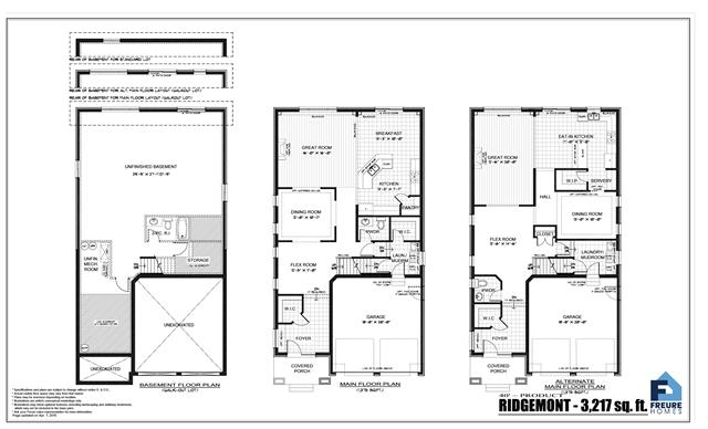 Ridgemont floor plan at Huron Woods in Kitchener, ON