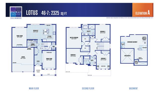 Indigo Estates Collingwood - Lotus Floor Plan, Collingwood ON | Livabl