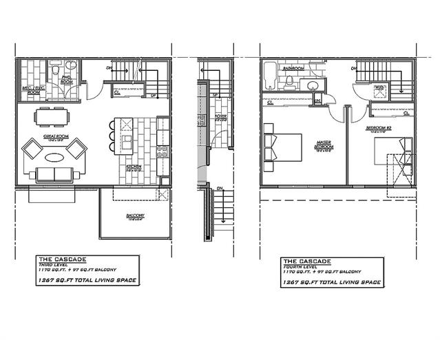 The Cascade floor plan at The Station Luxury Condo in Ottawa, ON