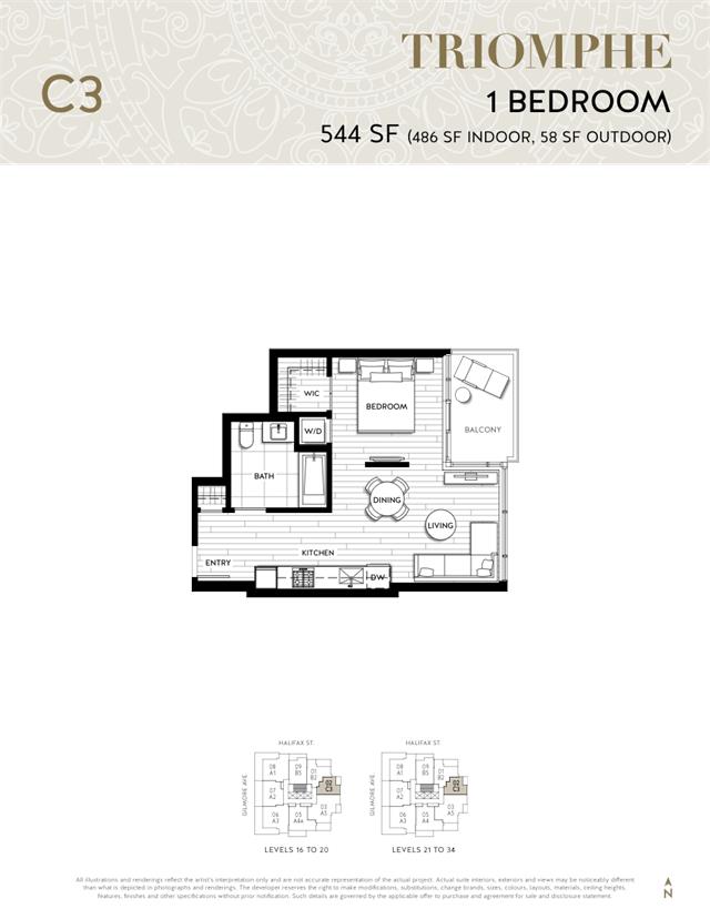 Triomphe - C3 Floor Plan, Burnaby BC | Livabl