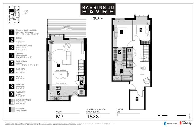 M2 floor plan at Les Bassins du Havre Phase 4 in Montréal, QC
