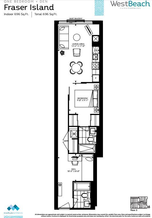 WestBeach Condominiums - Fraser Island Floor Plan, Toronto ON | Livabl