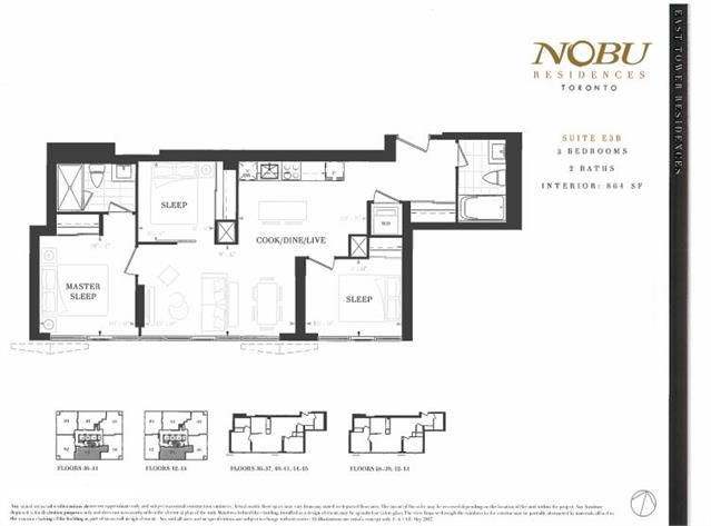 Nobu Residences Toronto - E3B Floor Plan, Toronto ON | Livabl