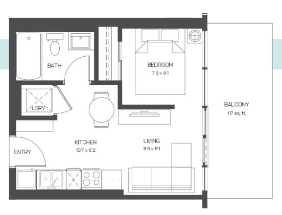 Ezra on Riley Park - AP01 Floor Plan, Calgary AB | Livabl