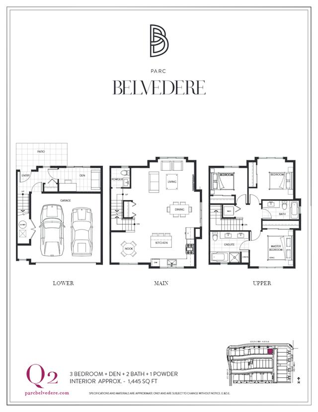 Q2 floor plan at Parc Belvedere in Richmond, BC
