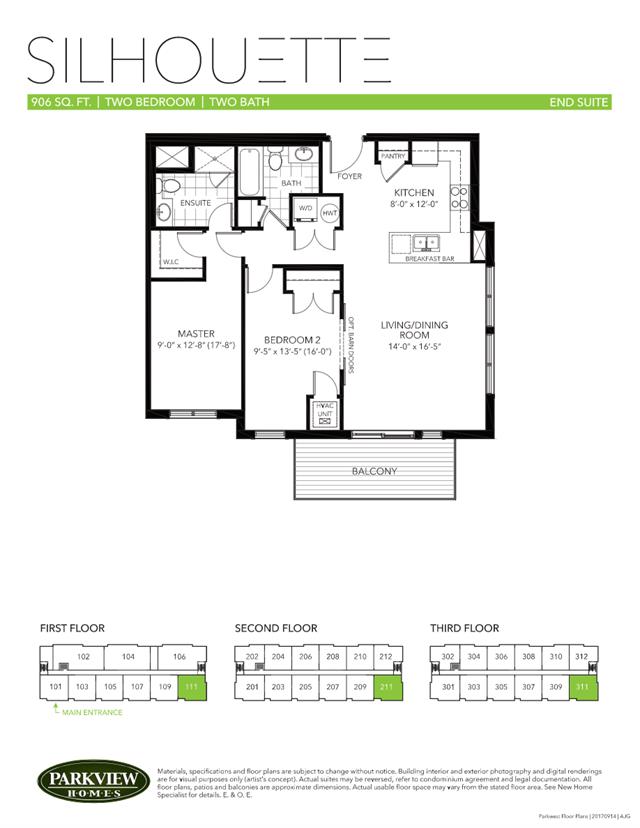 Parkwest Condominiums - Silhouette Floor Plan, Peterborough ON | Livabl