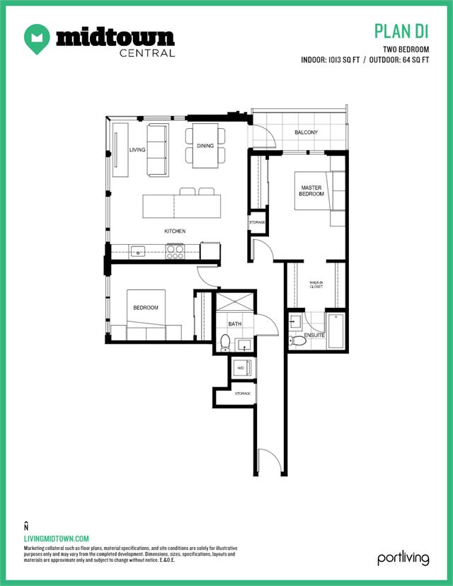 Midtown Central - D1 Floor Plan, Vancouver BC | Livabl