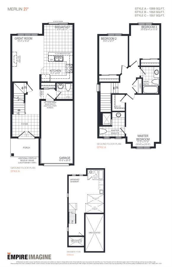 Empire Imagine - Merlin Floor Plan, Niagara Falls ON | Livabl