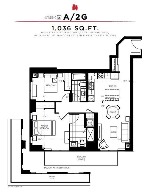 Pavilia Towers Condominiums - A/2G Floor Plan, Markham ON | Livabl