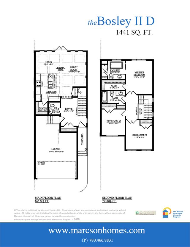 Graydon Hill - The Bosley II Floor Plan, Edmonton AB | Livabl