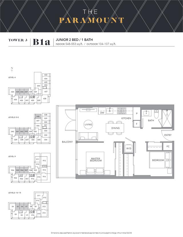 The Paramount - B1a Floor Plan, Richmond BC | Livabl