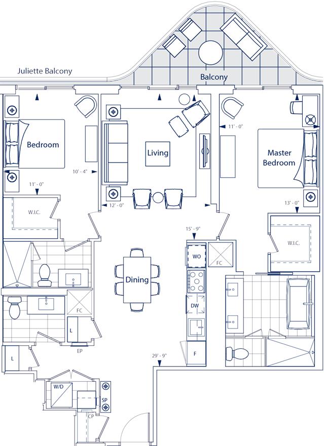Aqualuna - 2N Floor Plan, Toronto ON | Livabl