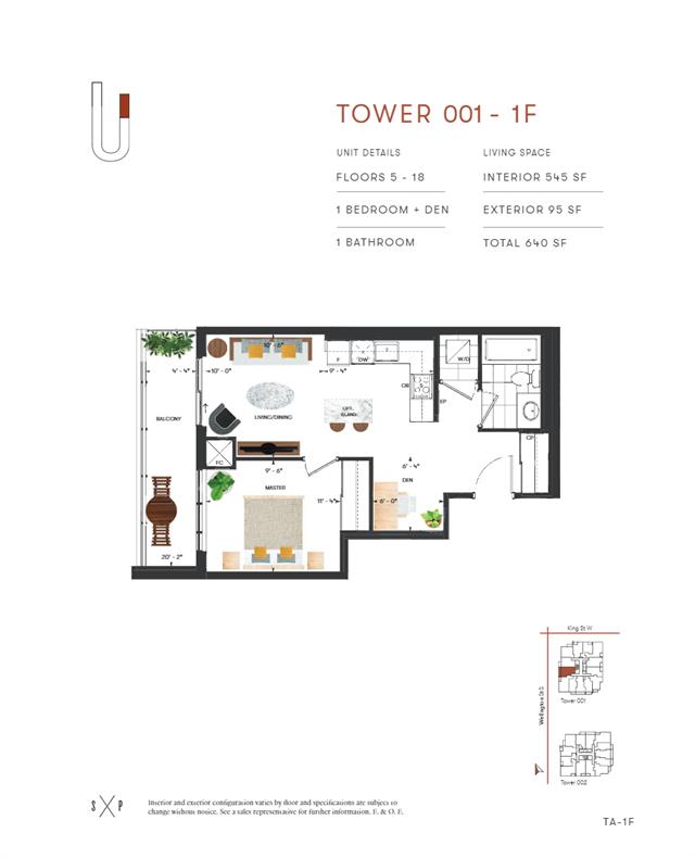 Union Towers - Phase 1 - Tower 001 - 1F Floor Plan, Kitchener ON | Livabl