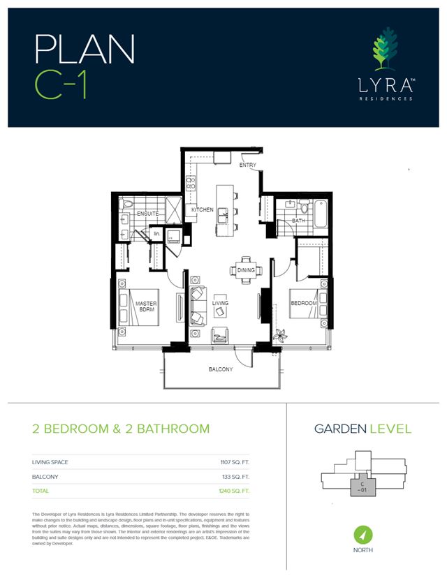 C1 floor plan at Lyra Residences Phase 2 in Victoria, BC