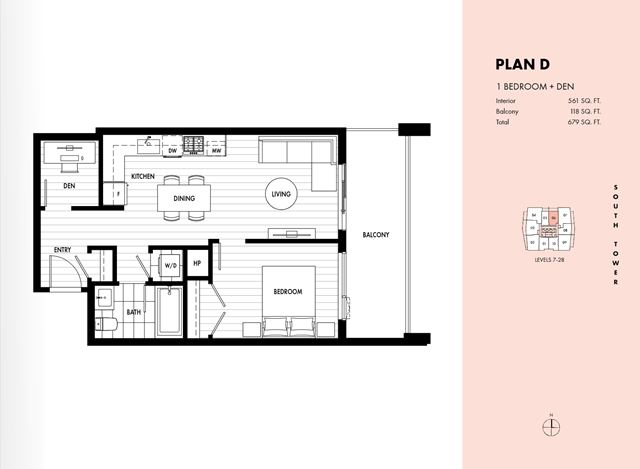 SOCO One - Plan D Floor Plan, Coquitlam BC | Livabl