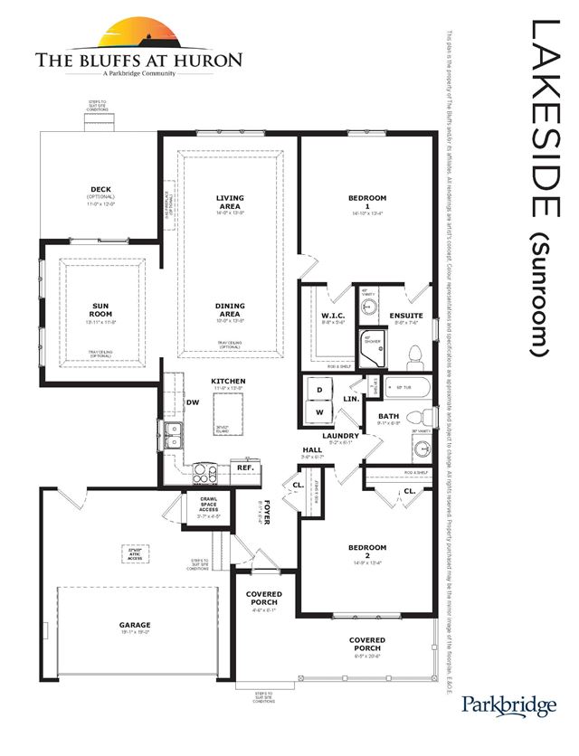 The Bluffs at Huron - Lakeside with Sunroom Floor Plan, Ashfield-Colborne-Wawanosh ON | Livabl