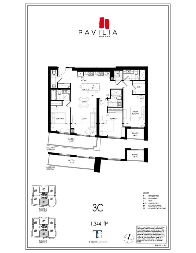 Pavilia Towers Condominiums - B/3C Floor Plan, Markham ON | Livabl