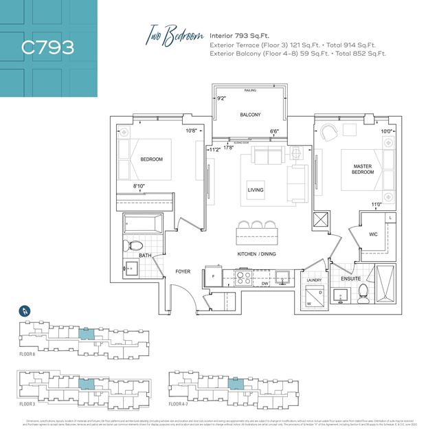 Dunwest Condo - C793 Floor Plan, Oakville ON | Livabl