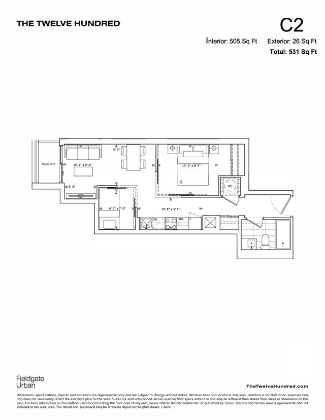 C2 floor plan at The Twelve Hundred in Toronto, ON