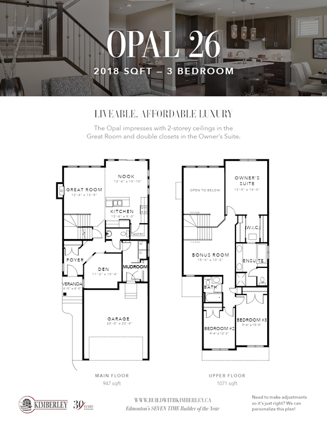 The Uplands at Riverview - Opal Floor Plan, Edmonton AB | Livabl