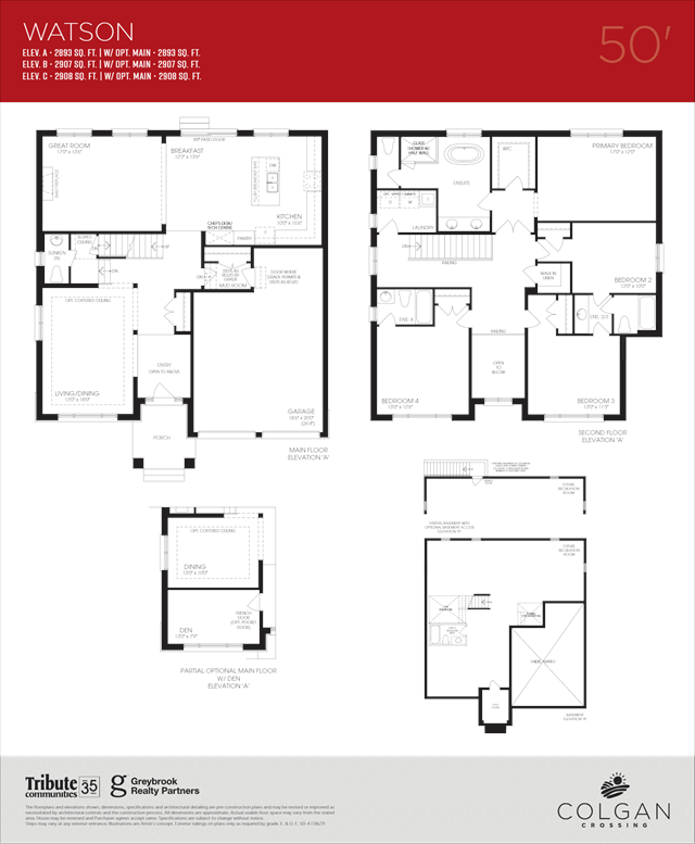 Colgan Crossing - Watson - Elev. A Floor Plan, Adjala-Tosorontio ON ...
