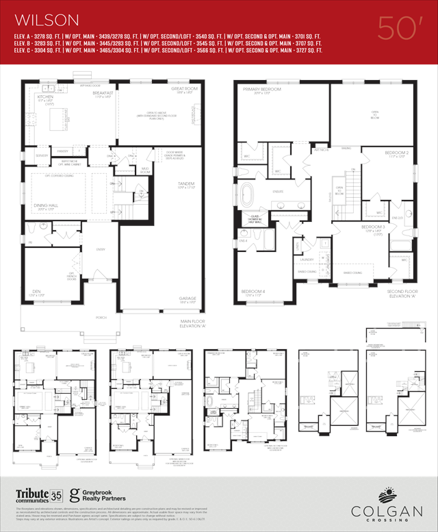 Wilson - Elev. B floor plan at Colgan Crossing in Adjala-Tosorontio, ON