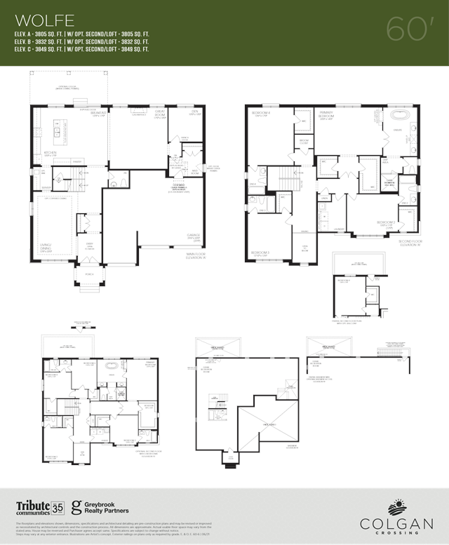 Wolfe - Elev. C floor plan at Colgan Crossing in Adjala-Tosorontio, ON