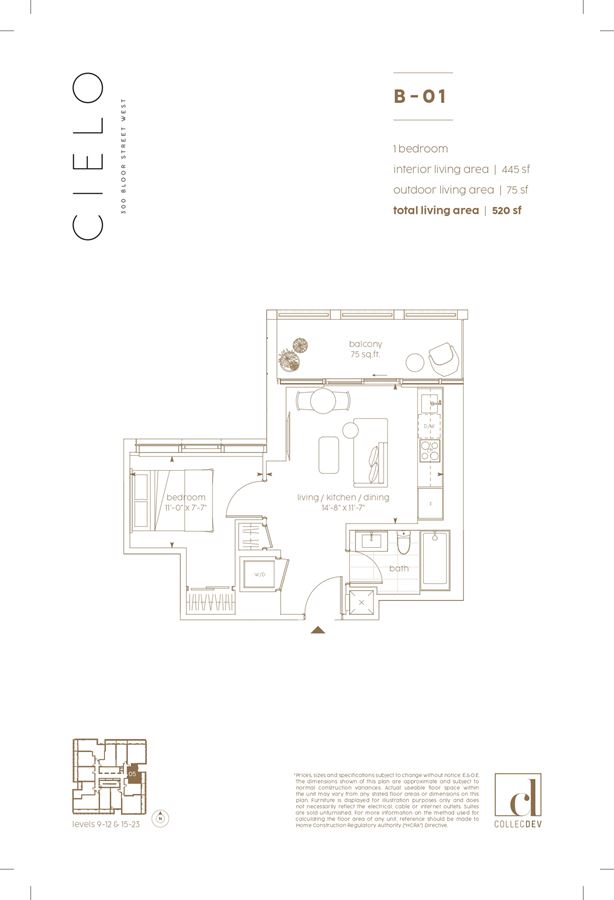 Cielo - B-01 Floor Plan, Toronto ON | Livabl