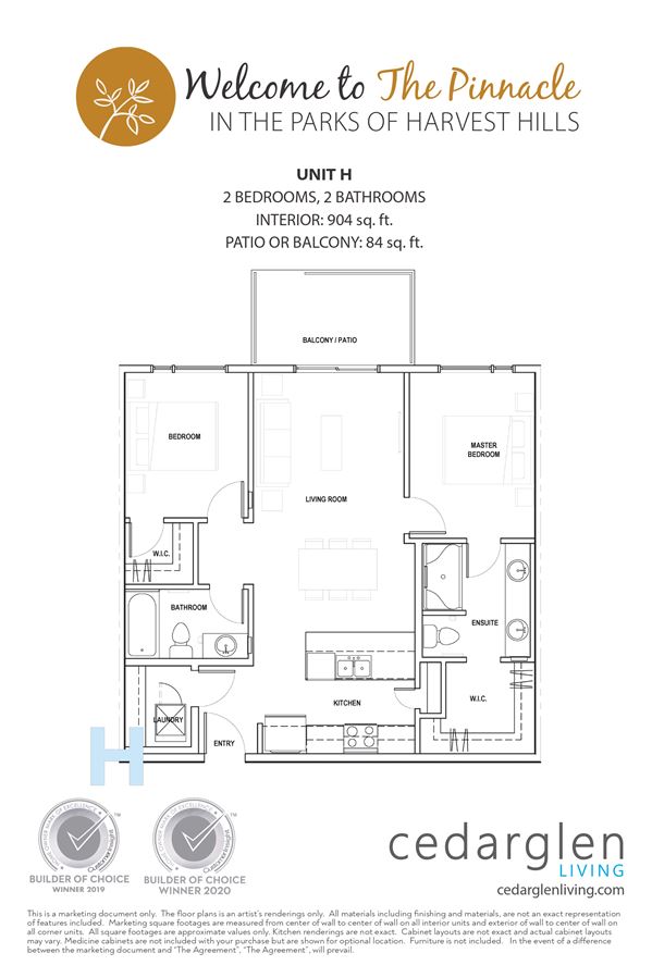 UNIT H floor plan at The Pinnacle at The Parks of Harvest Hills in ...