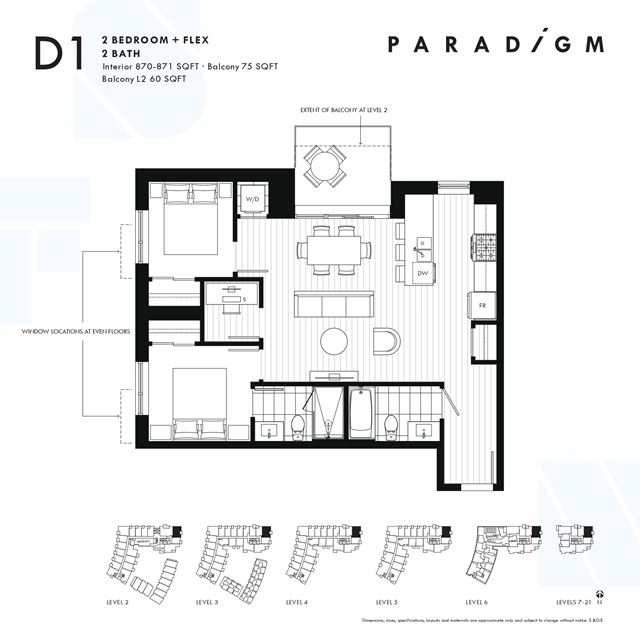 Paradigm - D1 Floor Plan, Vancouver BC | Livabl