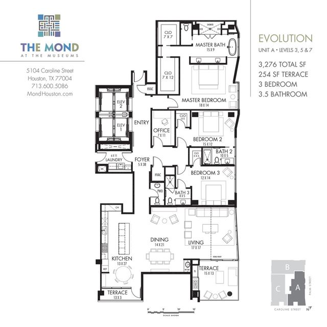 Evolution floor plan at The Mond at the Museums in Houston, TX