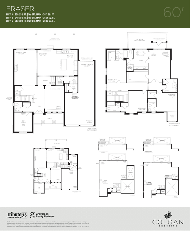Fraser - Elev. C floor plan at Colgan Crossing in Adjala-Tosorontio, ON