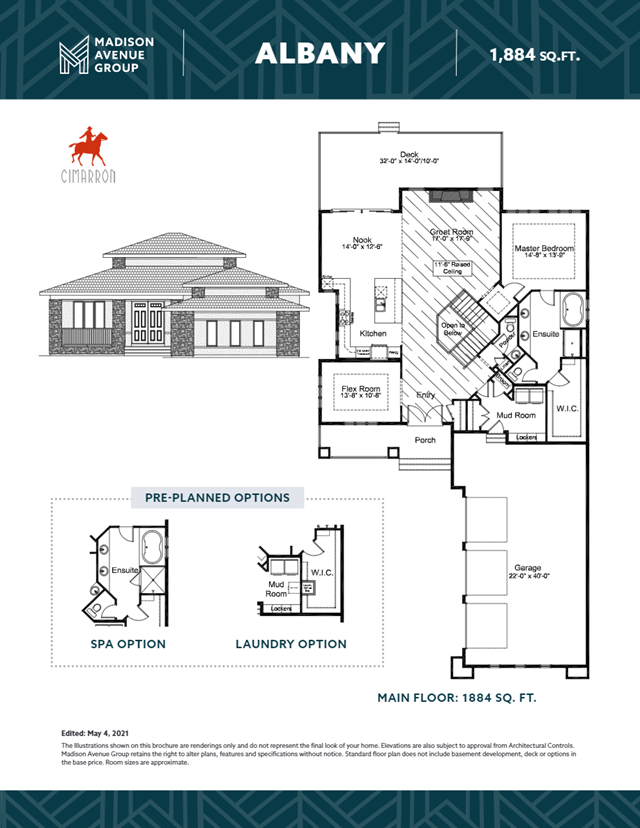Albany floor plan at Cimarron in Okotoks, AB