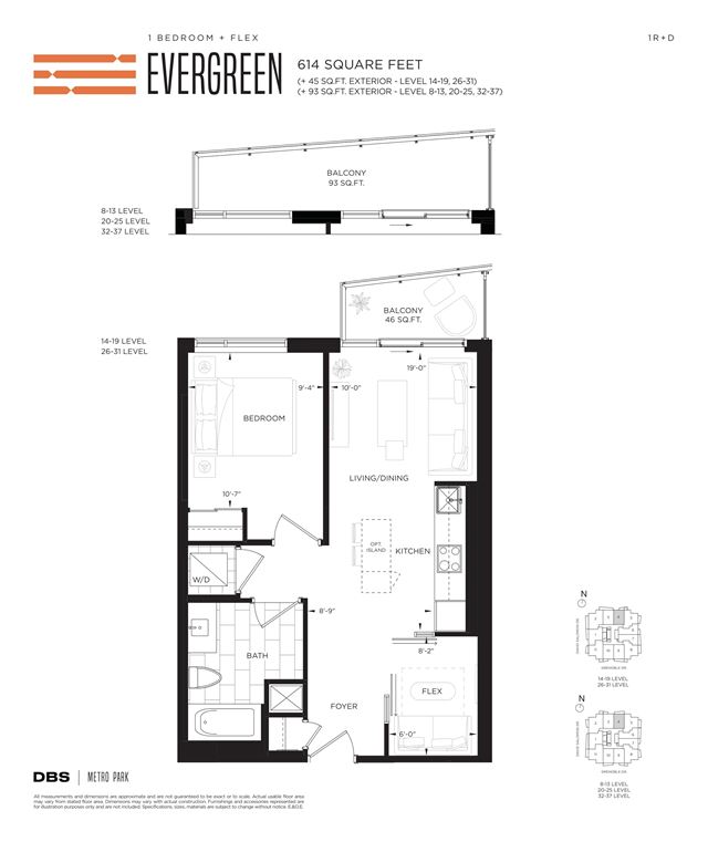 Evergreen floor plan at Metro Park in Toronto, ON