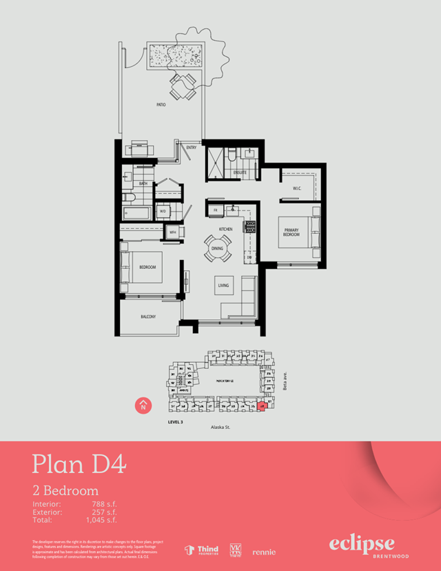 Eclipse Brentwood - D4 Floor Plan, Burnaby BC | Livabl