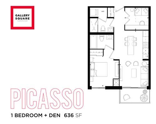 Gallery Square Condos - Picasso Floor Plan, Markham ON | Livabl