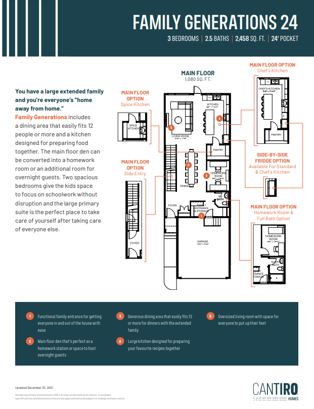 Cantiro Homes at Castlebrook | Family Generations 24 | Floor Plans and Pricing