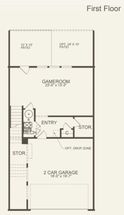 Hutton floor plan at Easton in Atlanta, GA
