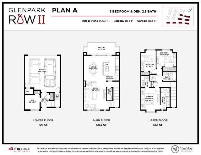 Glenpark Row II - A Floor Plan, Kelowna BC | Livabl