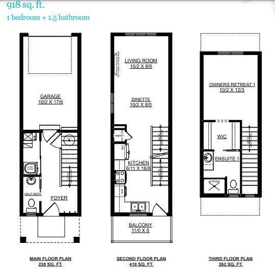 Crystallina Townhomes by StreetSide Developments - Rio Floor Plan ...