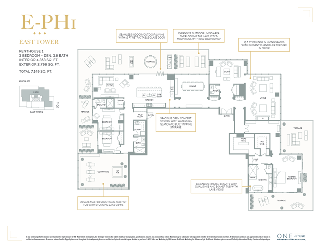 ONE Water Street - E-PH1 Floor Plan, Kelowna BC | Livabl