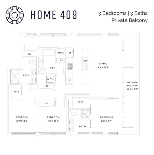 Home 409 floor plan at Braystone in Alexandria, VA