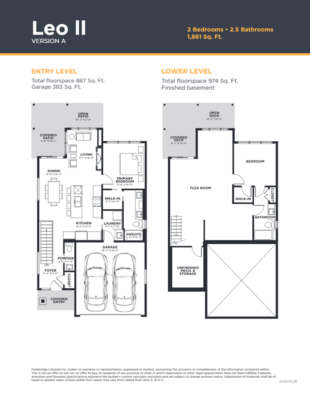 Solstice at Tower Ranch - Leo II (Version A) Floor Plan, Kelowna BC ...